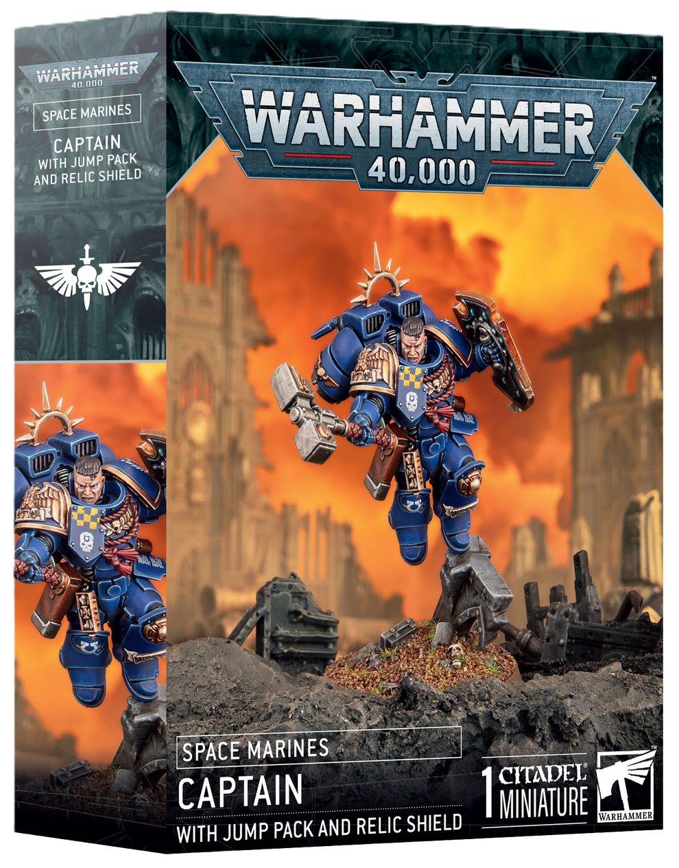 Space Marines Captain with Jump Pack and Relic Shield – Da Boss Bunka